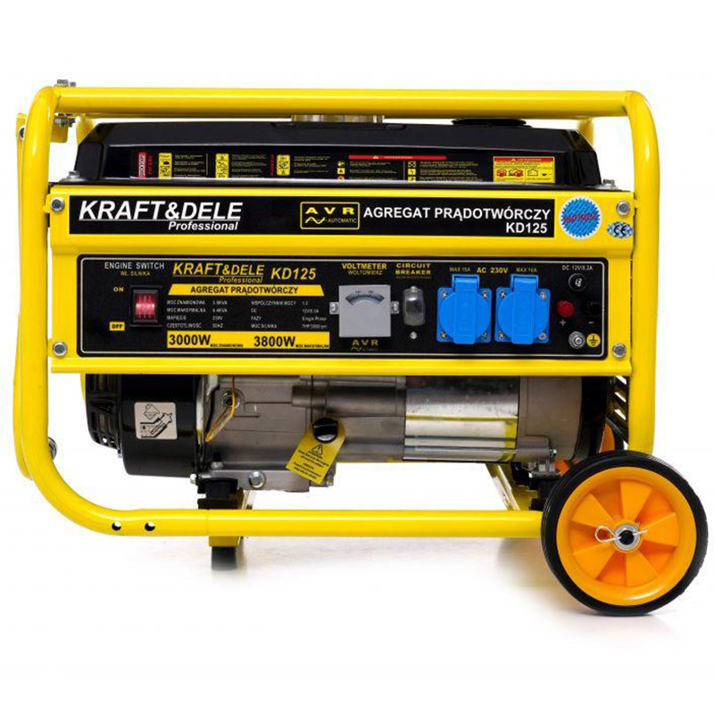 Generaator, bensiin KD125 12/230V 3kW, 7HP; 7000398 KRAFT&DELE | INSERV.EE